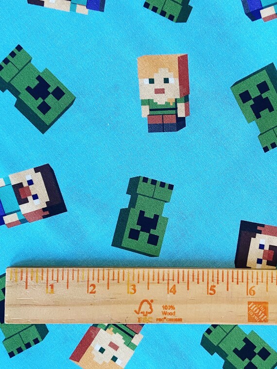 Minecraft cotton woven fabric Minecraft fabric by the yard | Etsy