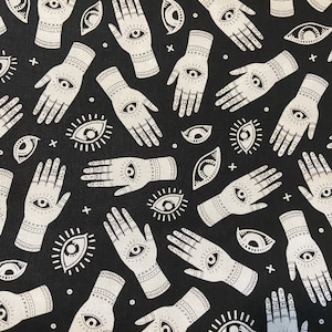 Palmistry Cotton Woven Fabric, Halloween Fabric by the Yard, Cotton ...