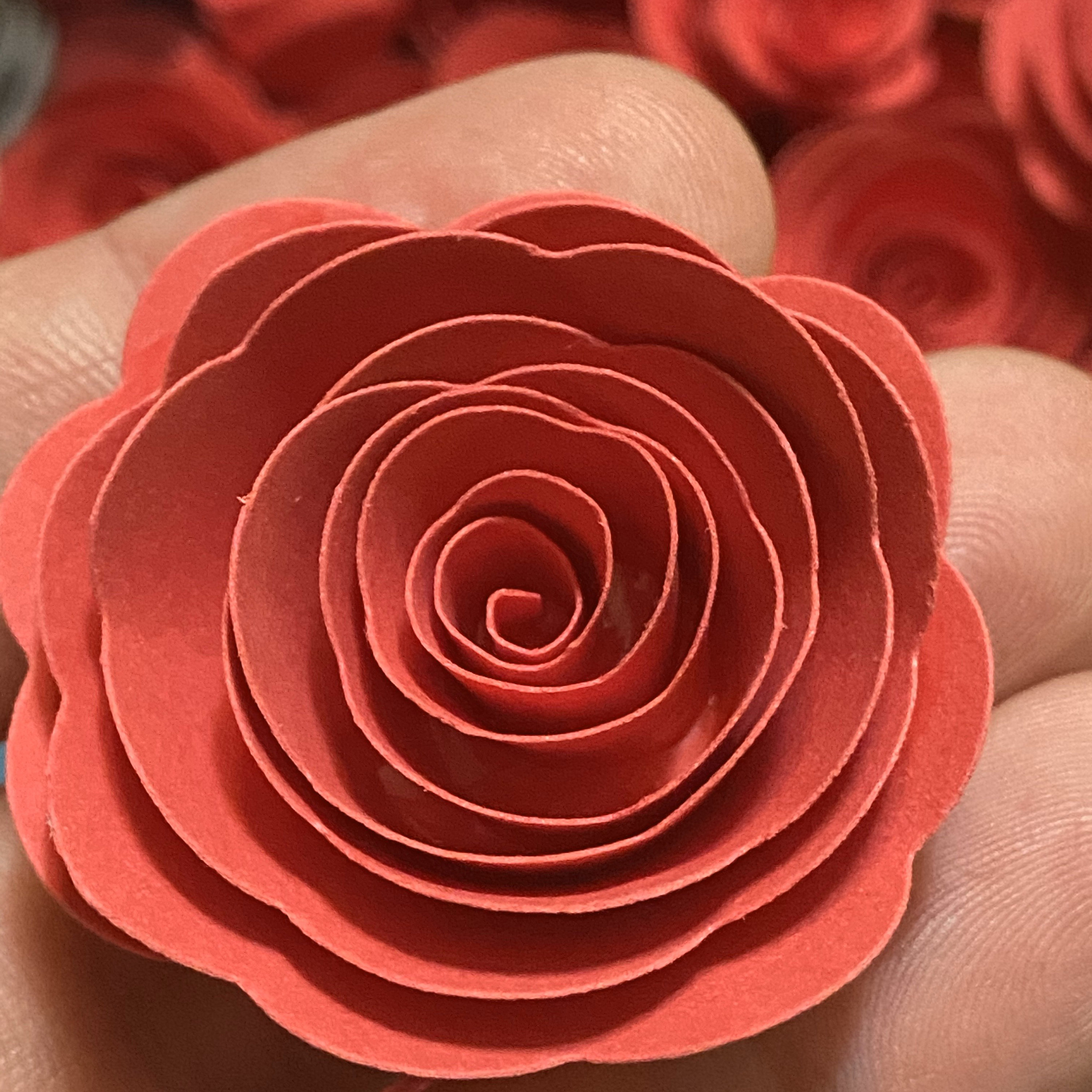Red Paper Roses | Solid Red Paper Flowers | Small Handmade Paper ...