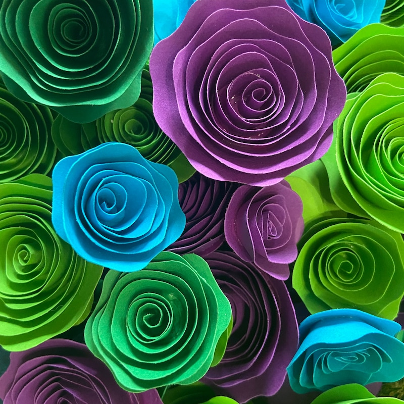 Green Paper Flowers - Etsy