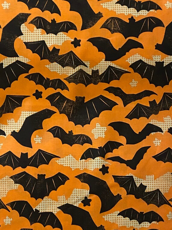 Vintage Inspired Bat Cotton Woven Fabric Halloween Fabric by - Etsy