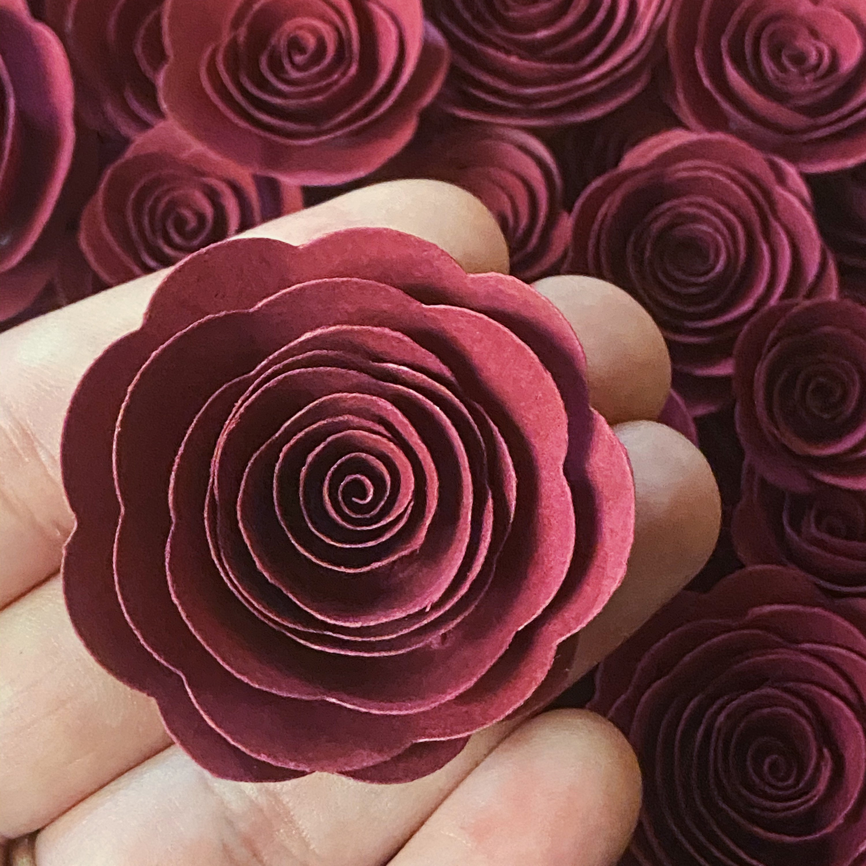 Dark Red Paper Roses Solid Red Paper Flowers Burgundy Roses - Etsy