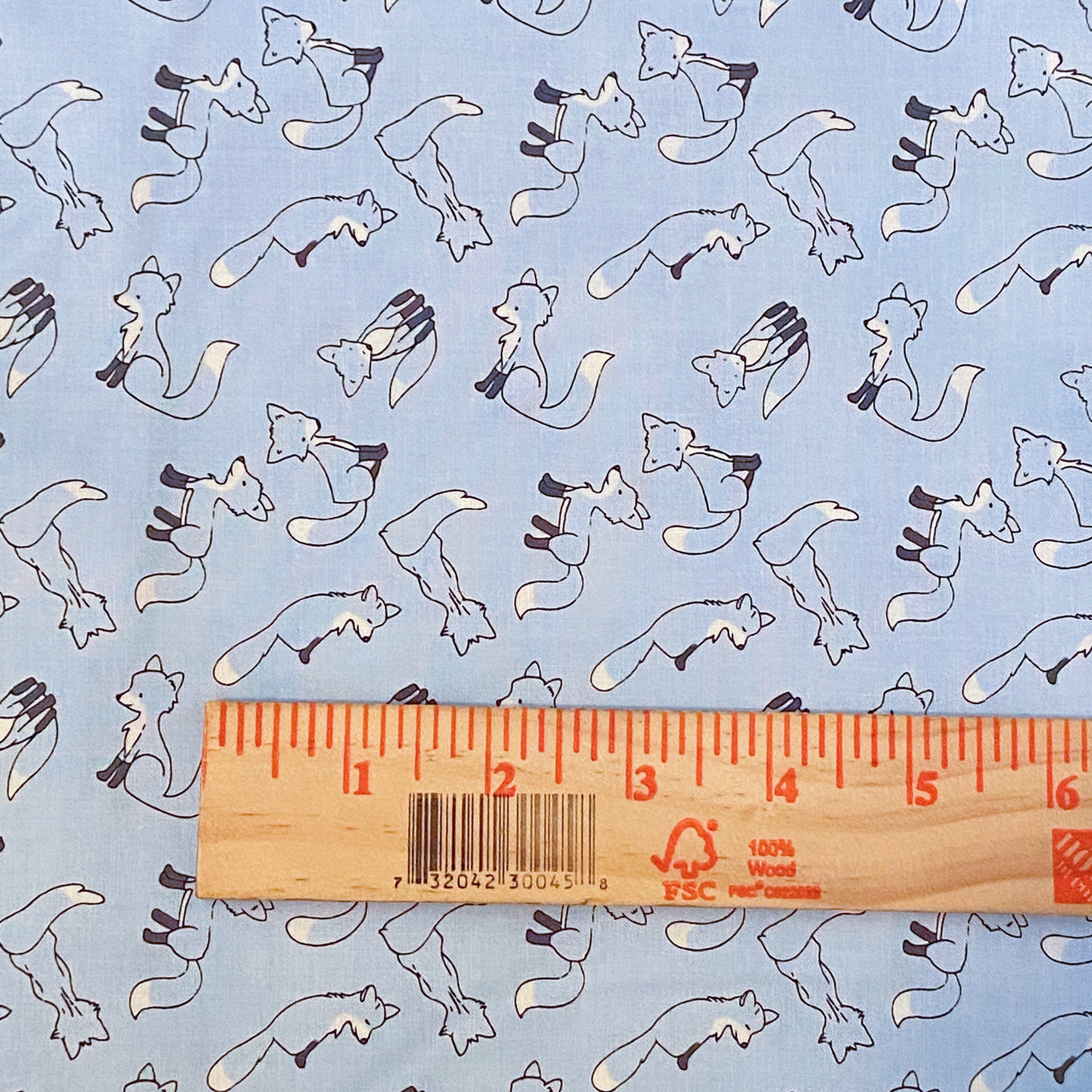 Blue Fox Cotton Woven Fabric Fox Fabric by the Yard Cotton - Etsy