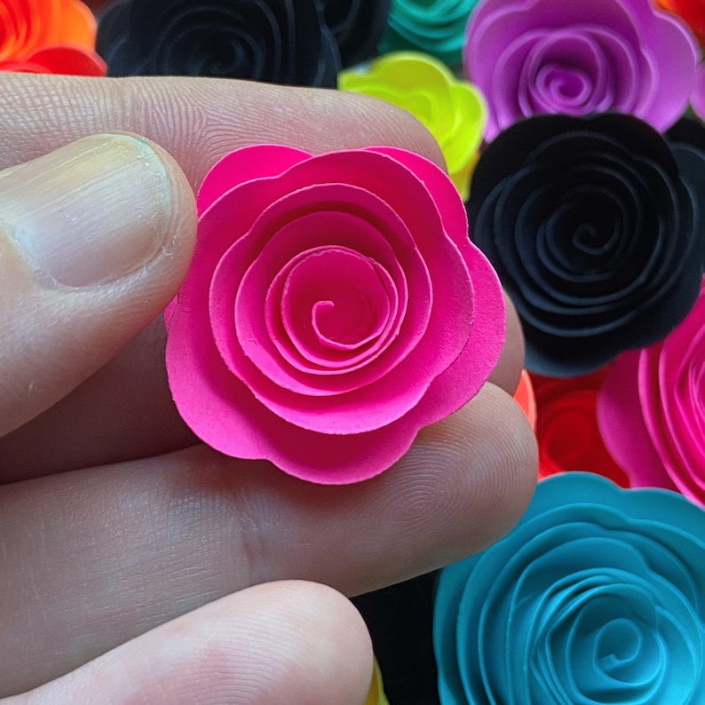 Neon Paper Roses neon Night Paper Flowers Neon Rainbow - Etsy