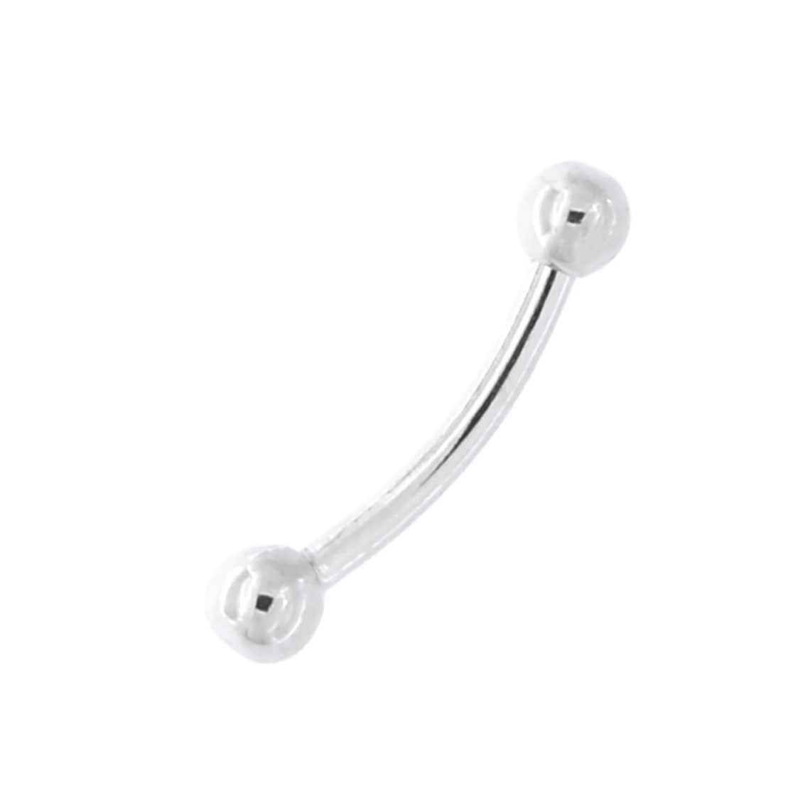14k White Gold 16 Gauge Curved Barbell Eyebrow Ring Piercing | Etsy