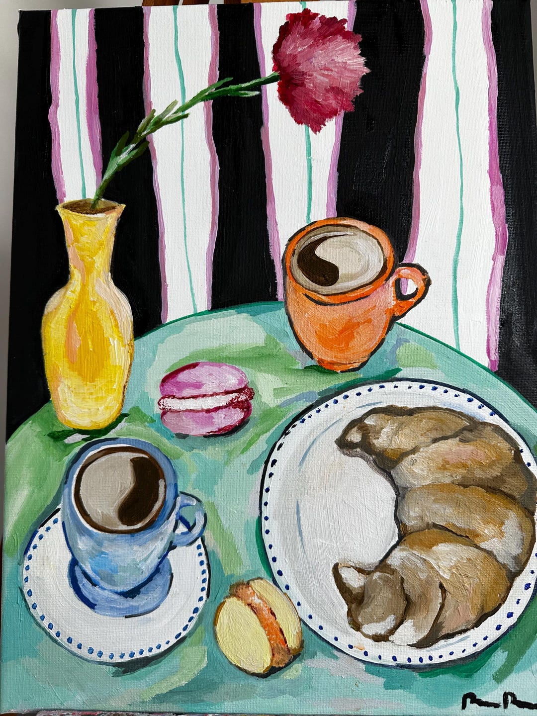 French Breakfast / Oil Painting / Original Painting / Home Decoration ...