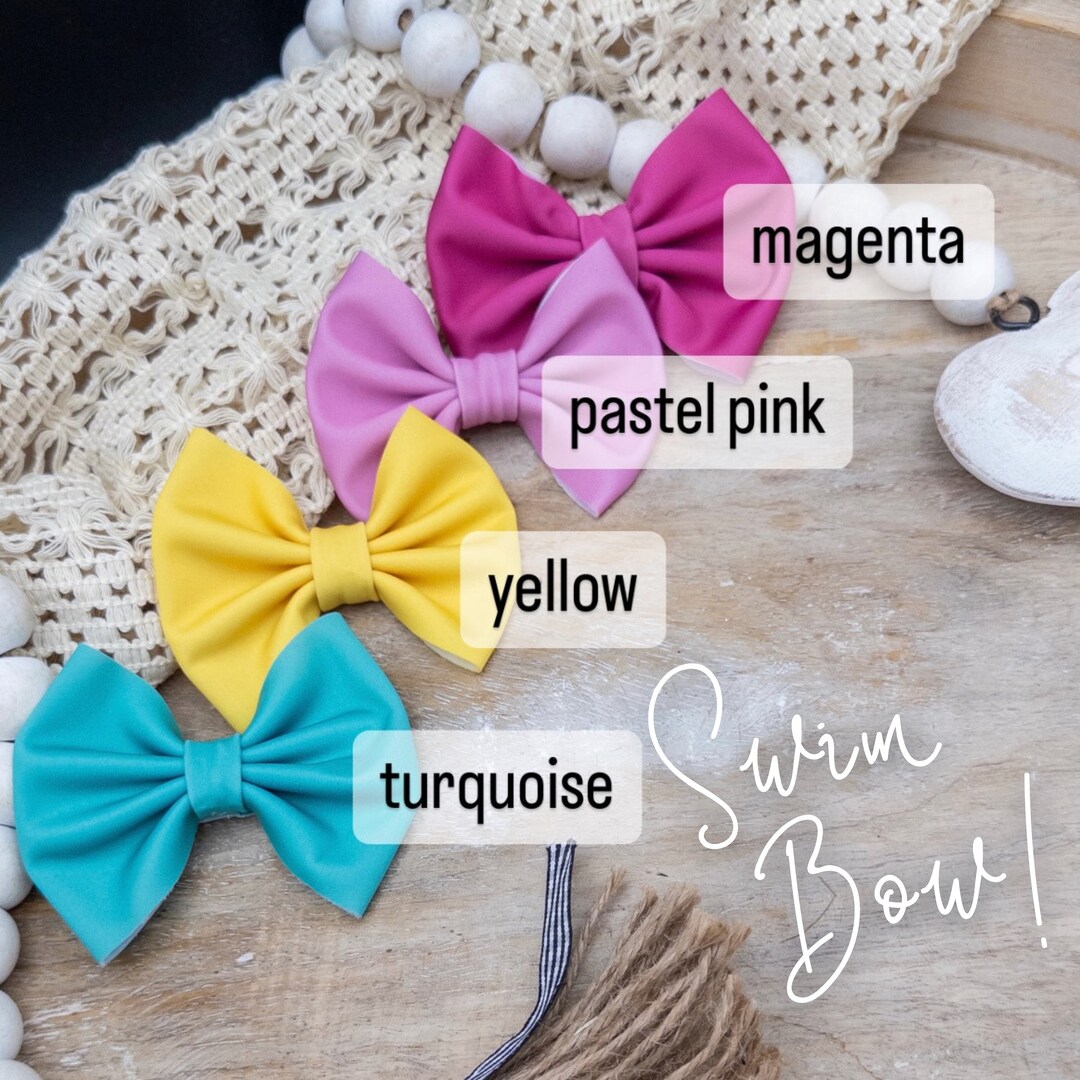 SWIM BOW SOLIDS | Headwrap, Headbands, Bow on Clip, Nylon, Pony ...