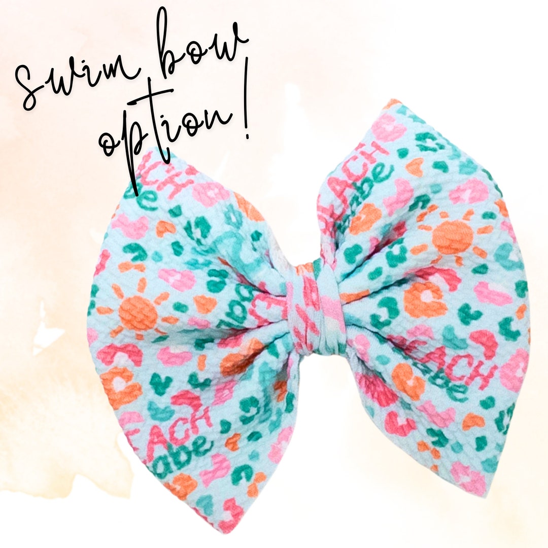 Beach Babe Hair Bow | SWIM BOW ONLY | Summer Girls Bows, Headwrap, Bow ...