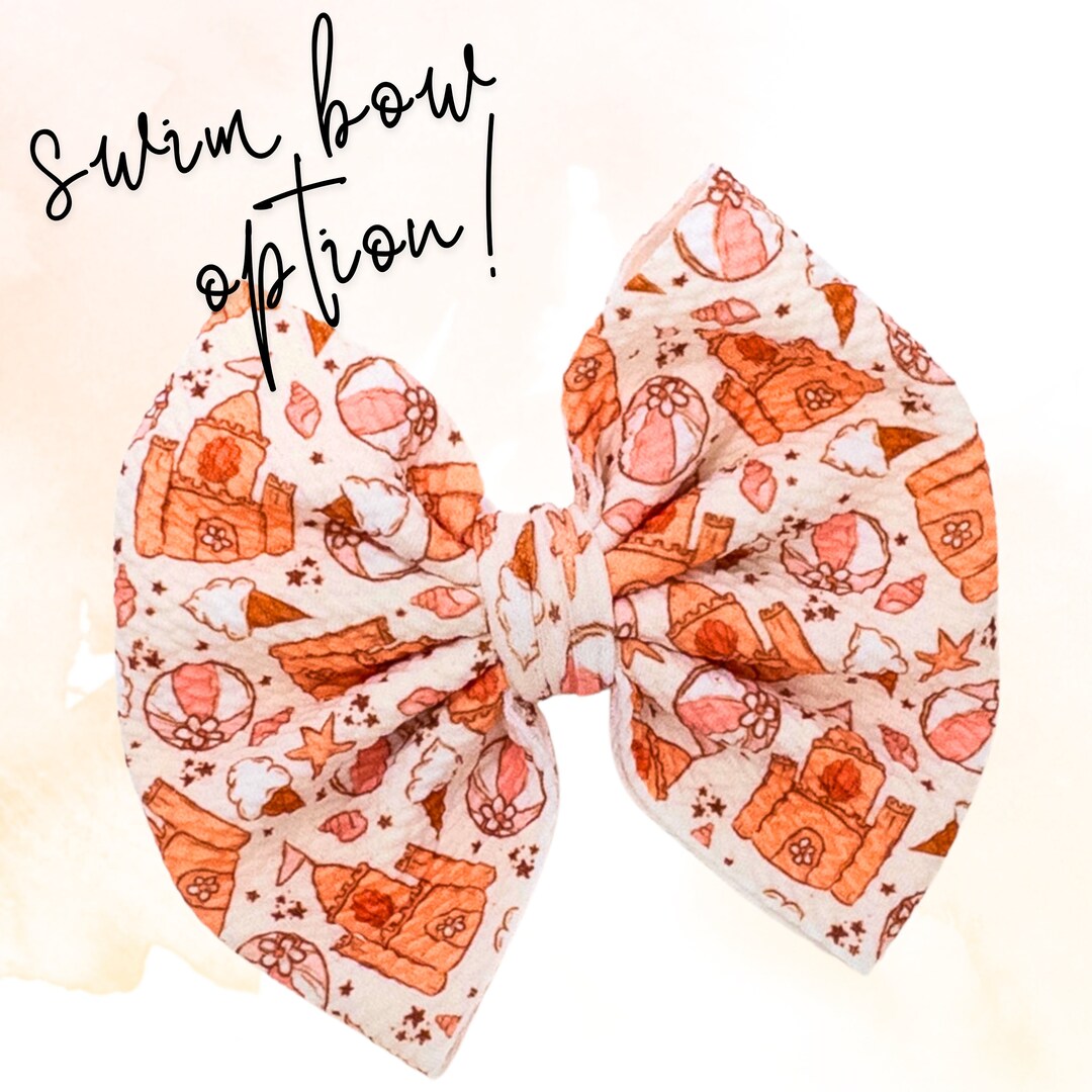 Sunny Sandcastles Hair Bow | SWIM BOW Option | Summer Girls Bows ...