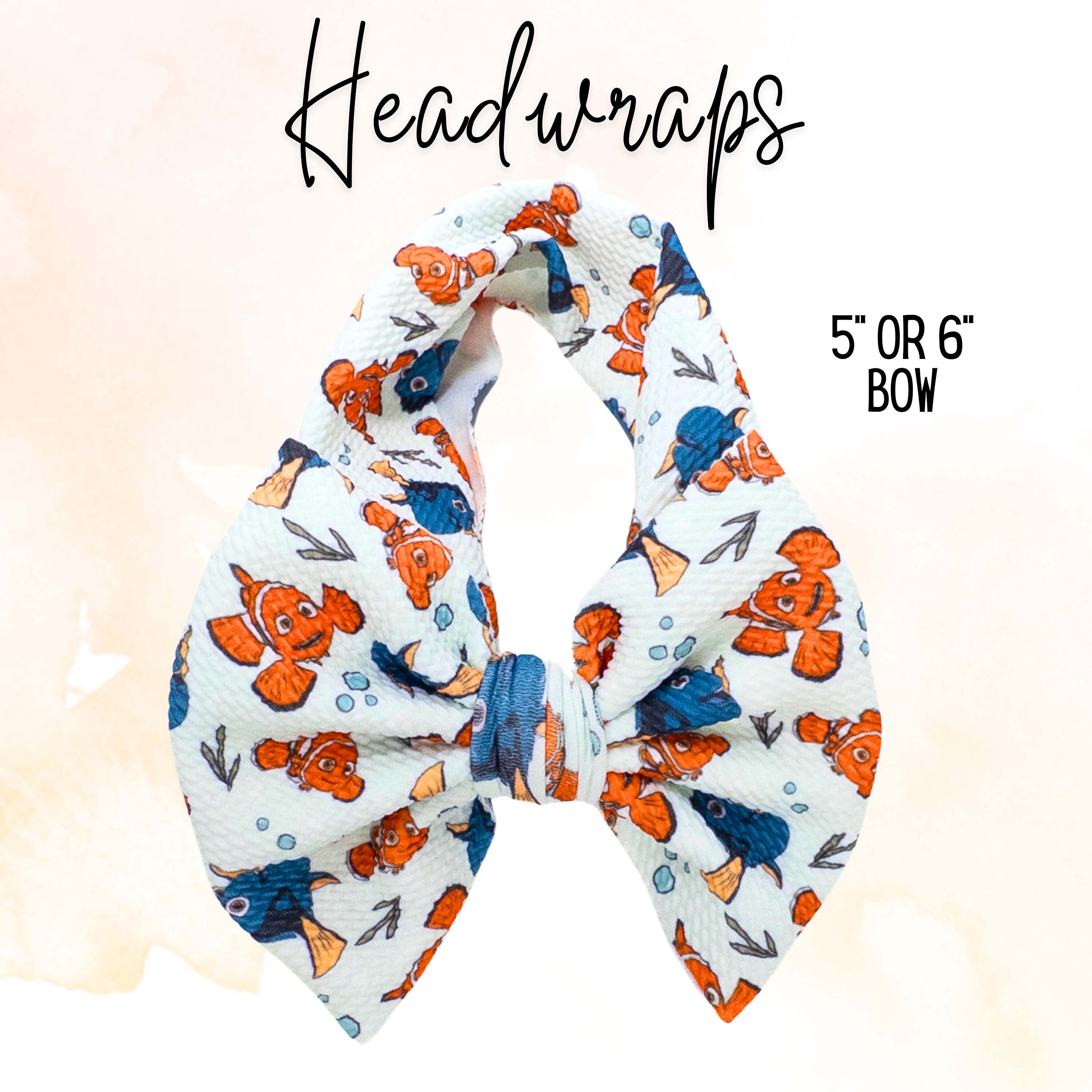 UNDER THE SEA Hair Bow | Fish Inspired Girls Bows, Headwrap, Bow on ...
