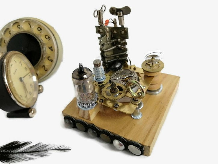 Unusual Gift for Men TIME MACHINE With Tube Steampunk Sculpture ...