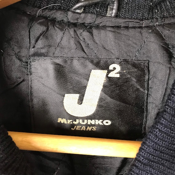 Rare!! Vintage MR. JUNKO Jeans J2 Leather Varsity Jac… - Gem