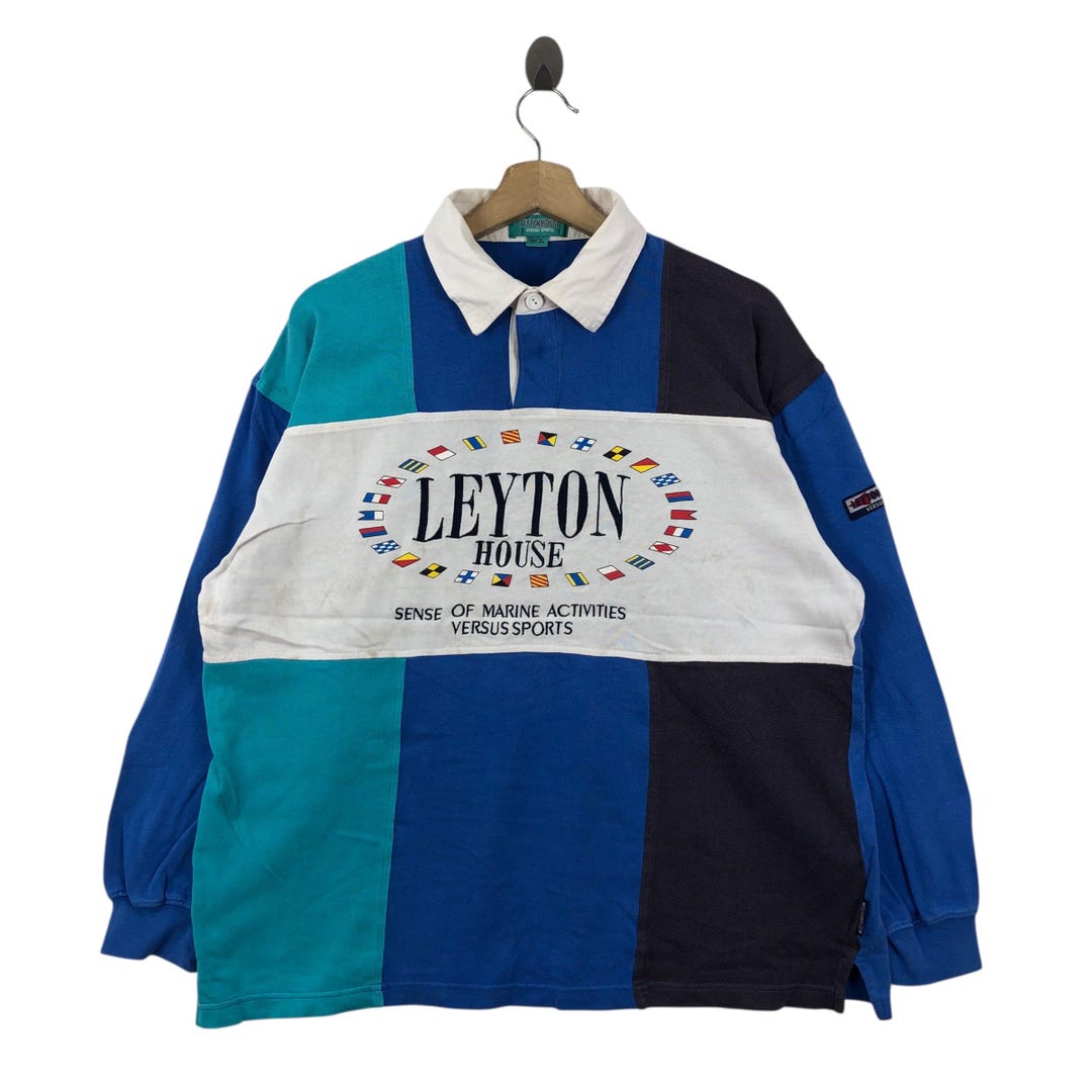 Vintage LEYTON HOUSE Polos Rugby Color Block Size 2L - Etsy