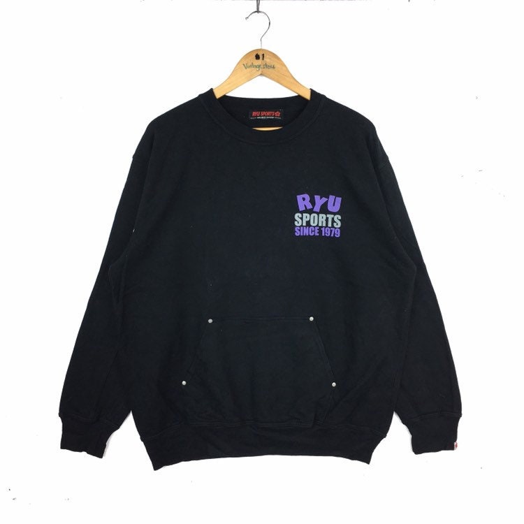 Vintage RYU SPORTS Sweatshirt Big Logo Pullover Jumper Hawaii Surf ...
