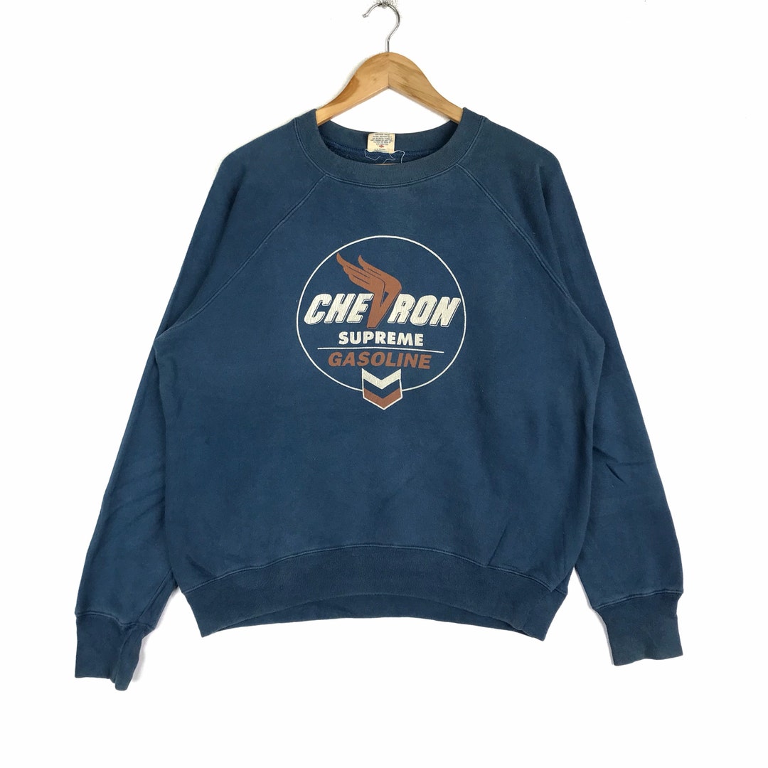 Vintage Chevron Supreme Gasoline Sweatshirt Big Logo Pullover Jumper ...