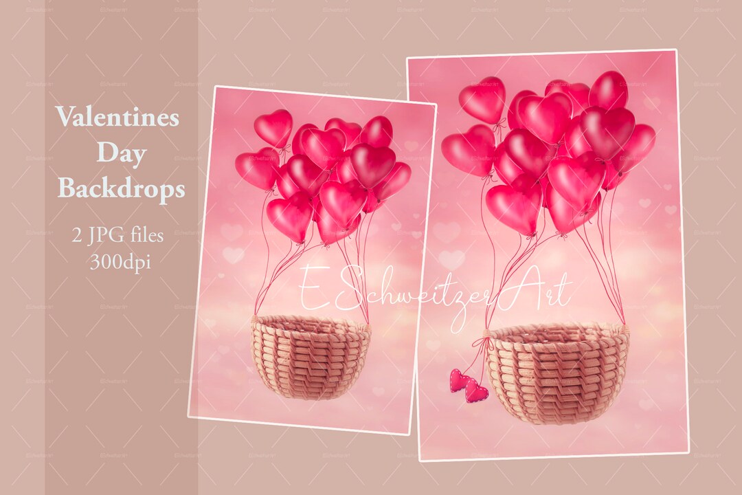 2 Packs Valentine's Day Digital Backdrop. Valentine Love Background ...