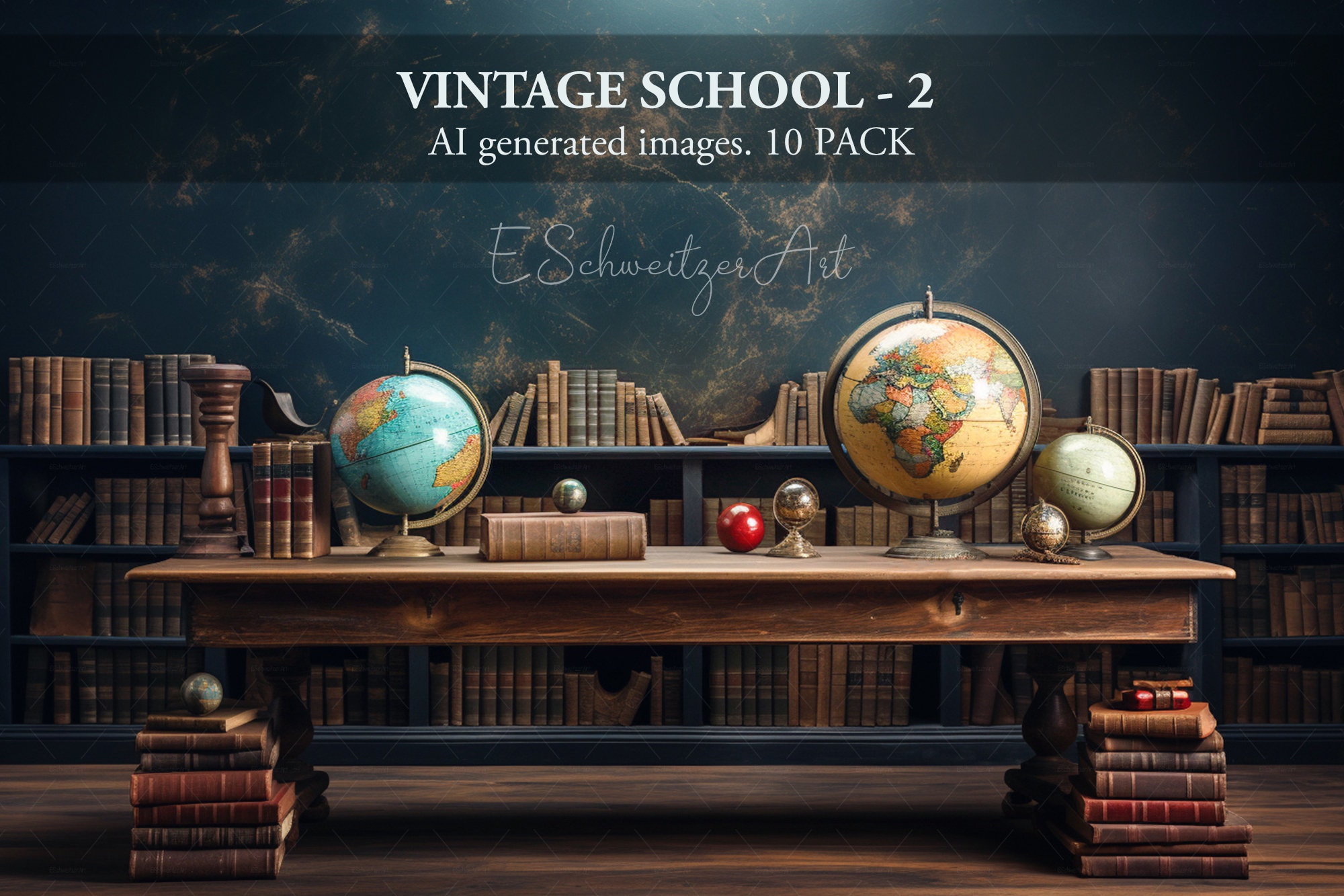 Vintage Old School 2. Back to School Digital Background. AI Generated ...