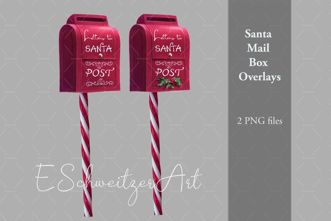 Santa Claus Mailbox Overlays. 2 PNG Files Transparent Background ...