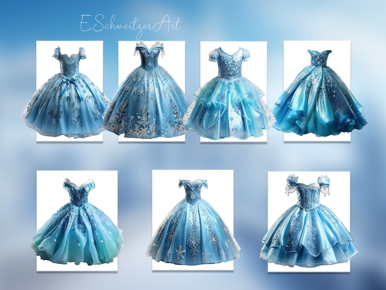 Blue Ice Crown Dress Photo Overlay. Snow Princess Queen. 12 PACK. PNG ...