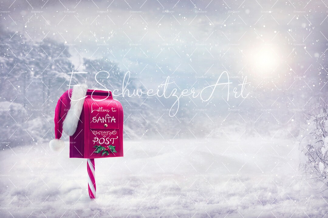 Santa Claus Mailbox Digital Backdrop. Letter Message to Santa. Abstract ...
