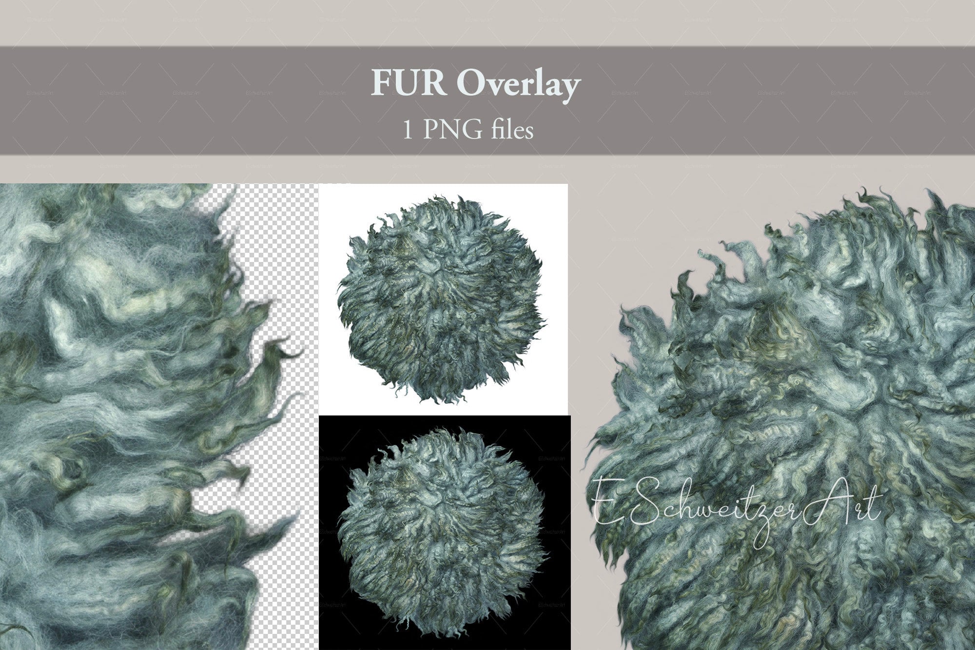 Green Fur Overlay. Digital Download. PNG File Isolated on - Etsy