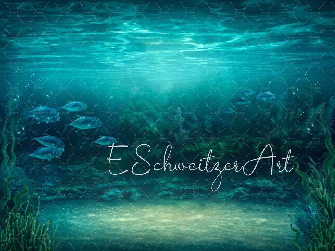 Magic Underwater Backdrop for Photography Composites. Water Background ...