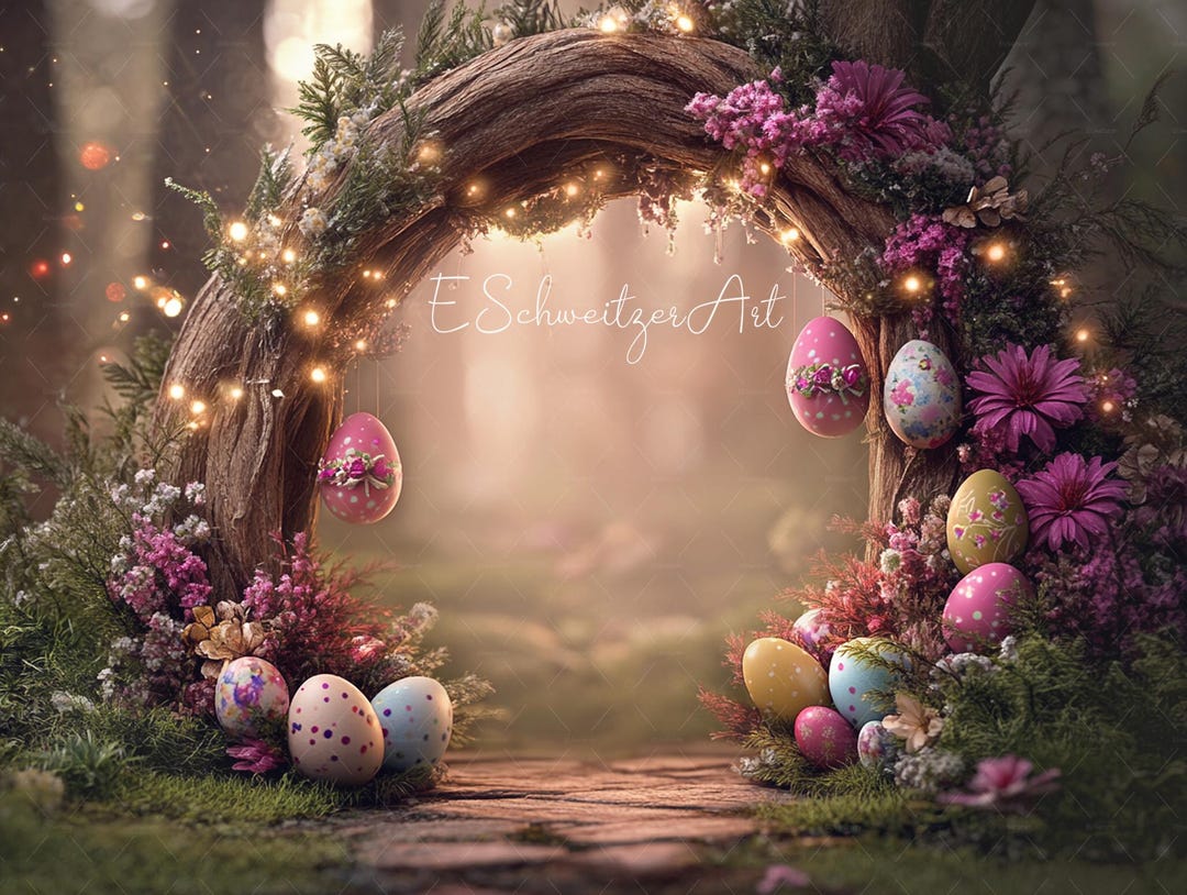 Easter Archway Fantasy Forest Digital Backdrop. Children Photography ...