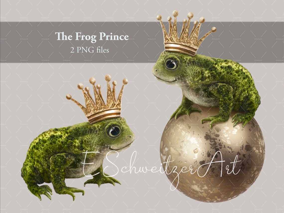2 PACK. the Frog Prince PNG Files Isolated on Transparent - Etsy