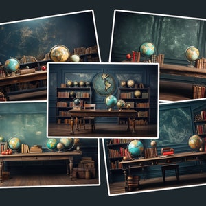 Vintage Old School -2. Back to School Digital Background. AI Generated ...