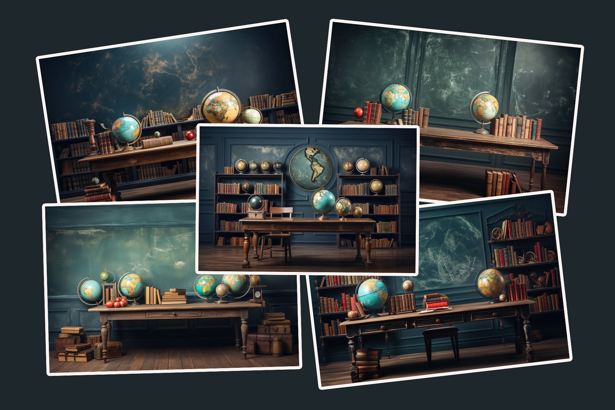 Vintage Old School 2. Back to School Digital Background. AI Generated ...