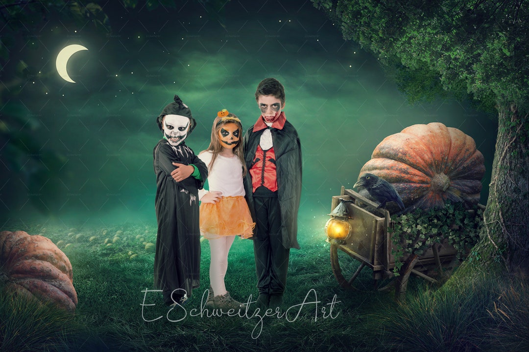Magic Halloween Digital Backdrop for Photographers. Spooky Creepy ...