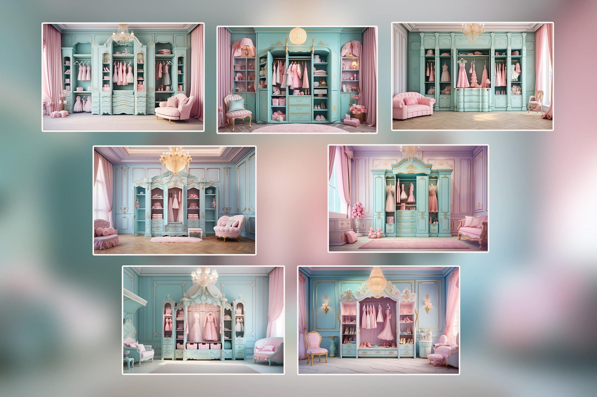 Princess Wardrobe Luxury Bedroom Digital Backdrop for Photo Photoshop ...