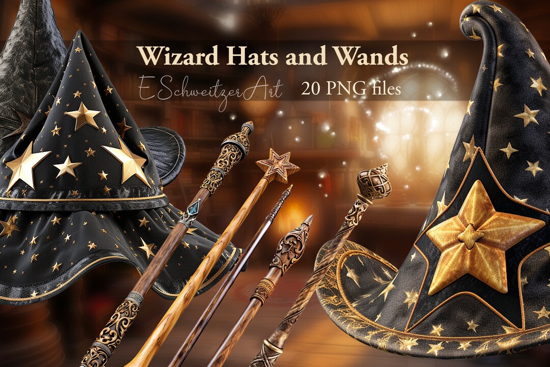 Wizard Hat Magic Wand Photo Overlay. 20 PACKS. PNG Files. Digital ...