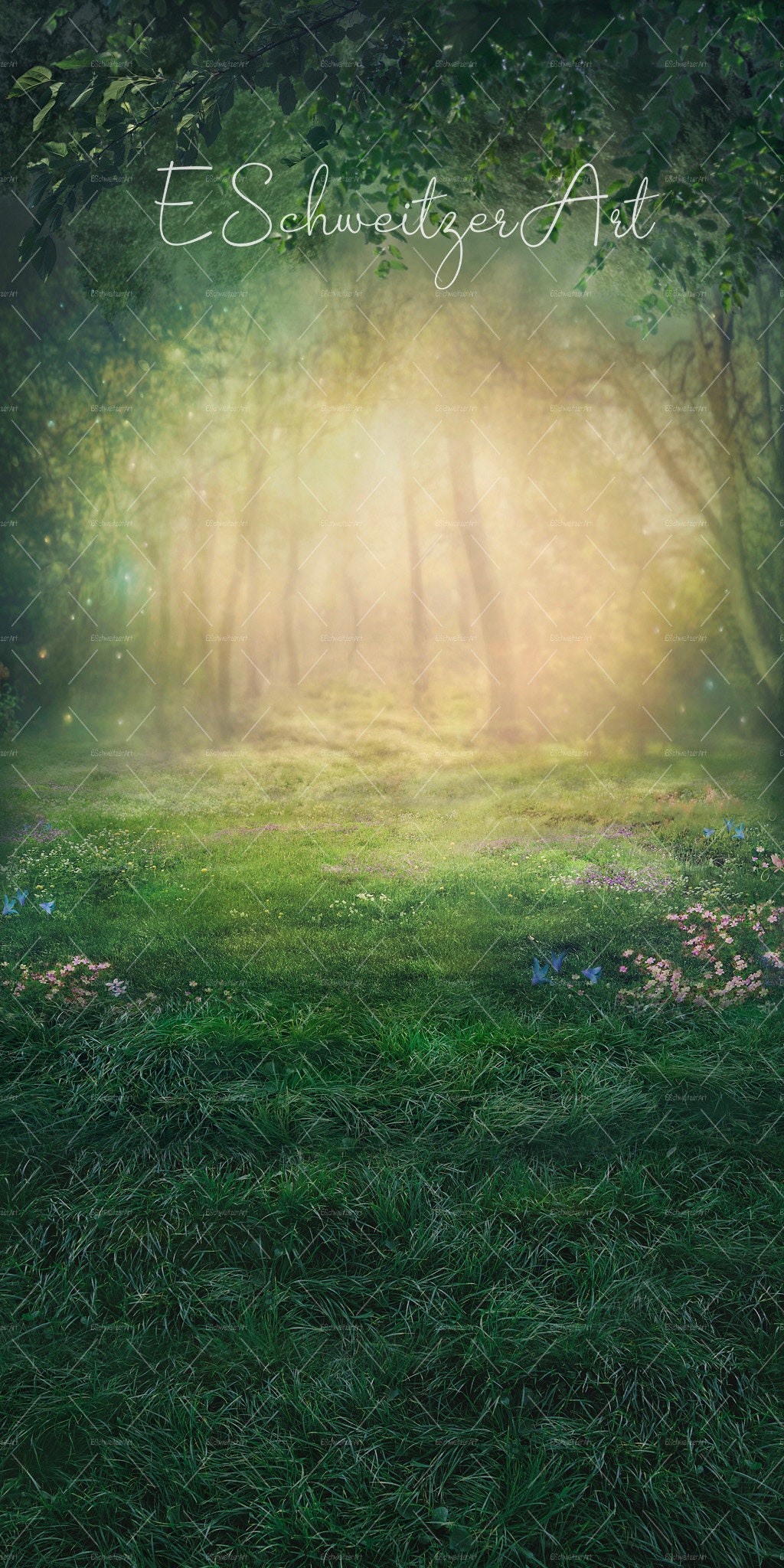 Magic Forest Digital Backdrop. Fantasy Wood Vertical Background for ...