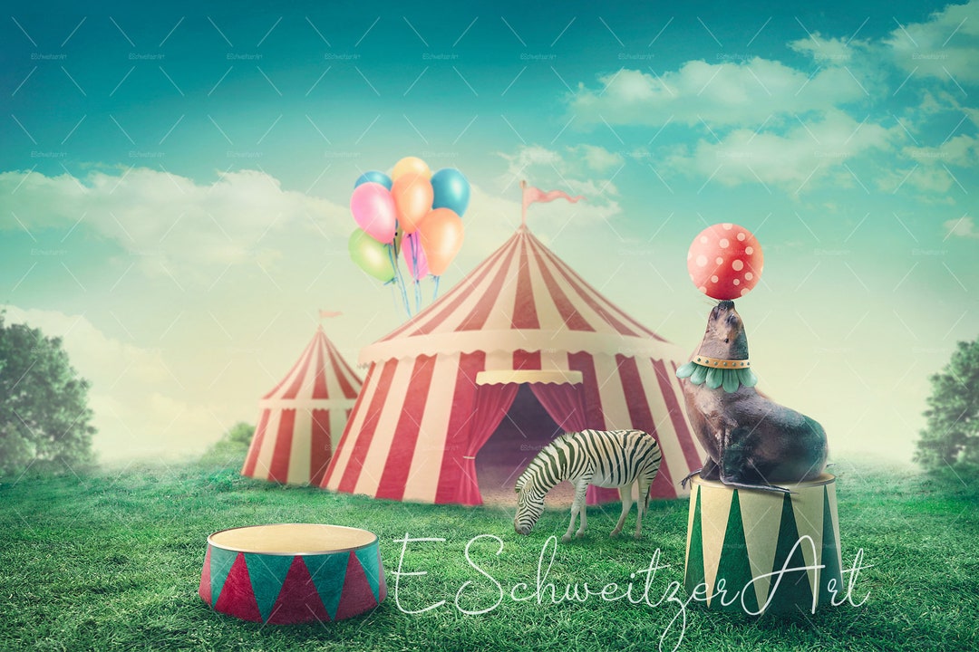 Vintage Circus Digital Backdrop With Stage Podium for Photographers ...