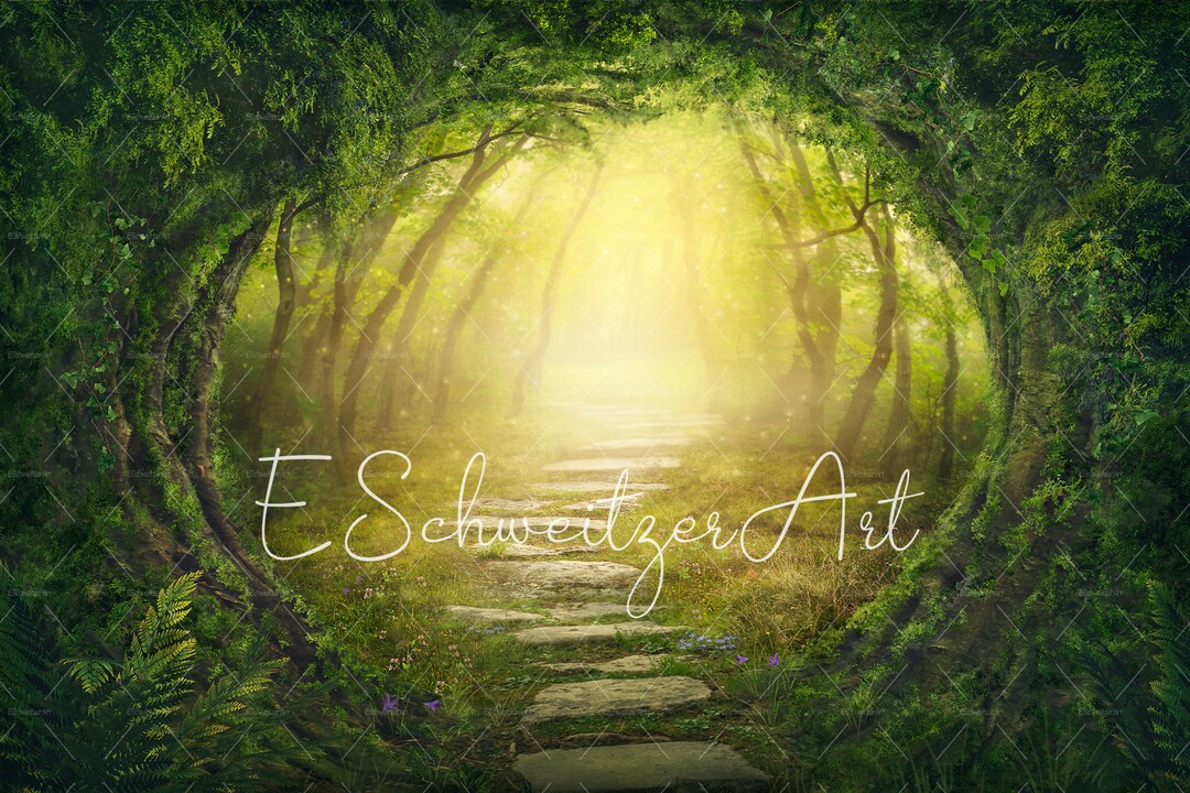 Enchanted Forest Background. Digital Magical Backdrop. Fairy Tale ...