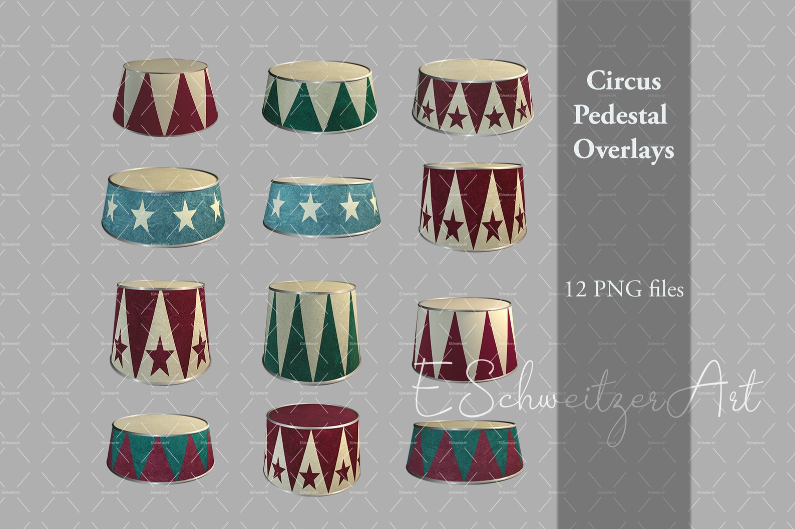 Circus Pedestal Overlays. 12 PNG Files for Photo Composing. Clip Art ...