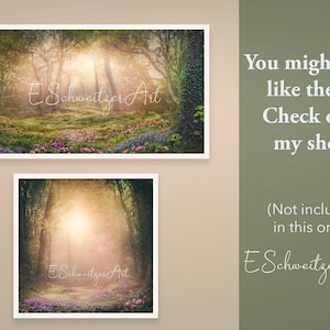 Enchanted Forest Background With Lanterns. Digital Magical Backdrop ...