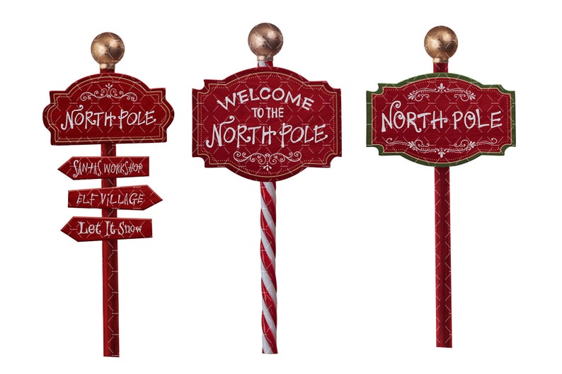 North Pole Signs Overlays. PNG Files on Transparent - Etsy