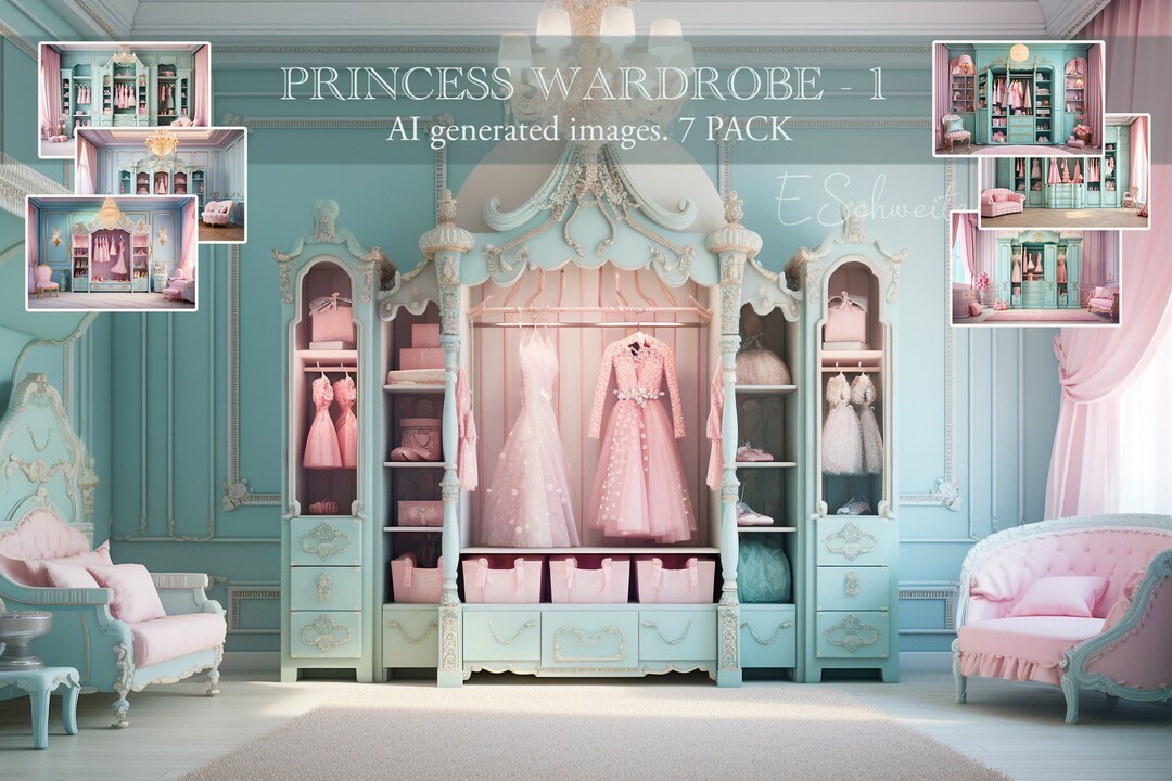 Princess Wardrobe Luxury Bedroom Digital Backdrop for Photo Photoshop ...