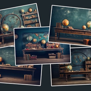 Vintage Old School -2. Back to School Digital Background. AI Generated ...