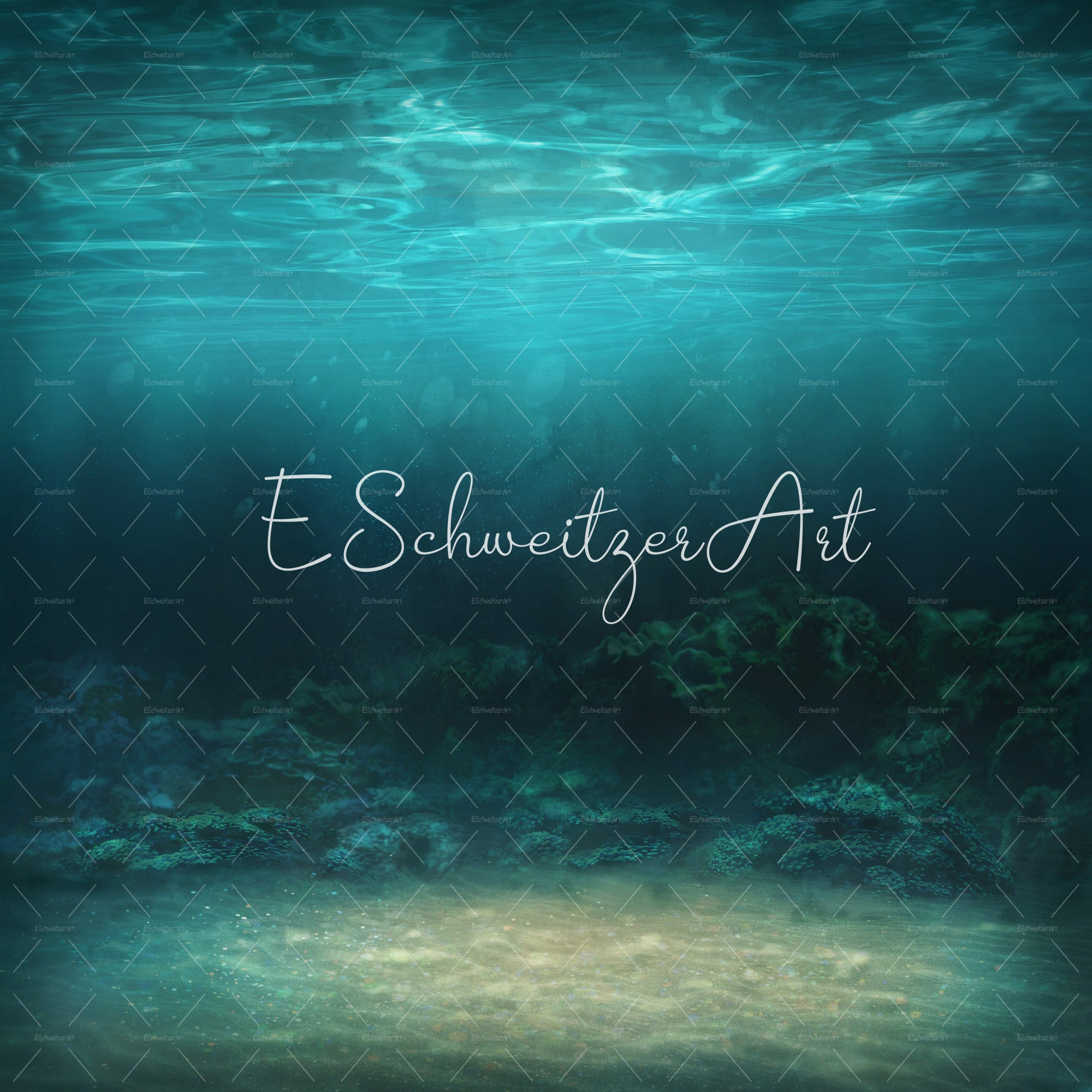 Magic Underwater Backdrop for Photography Composites. Water Background ...