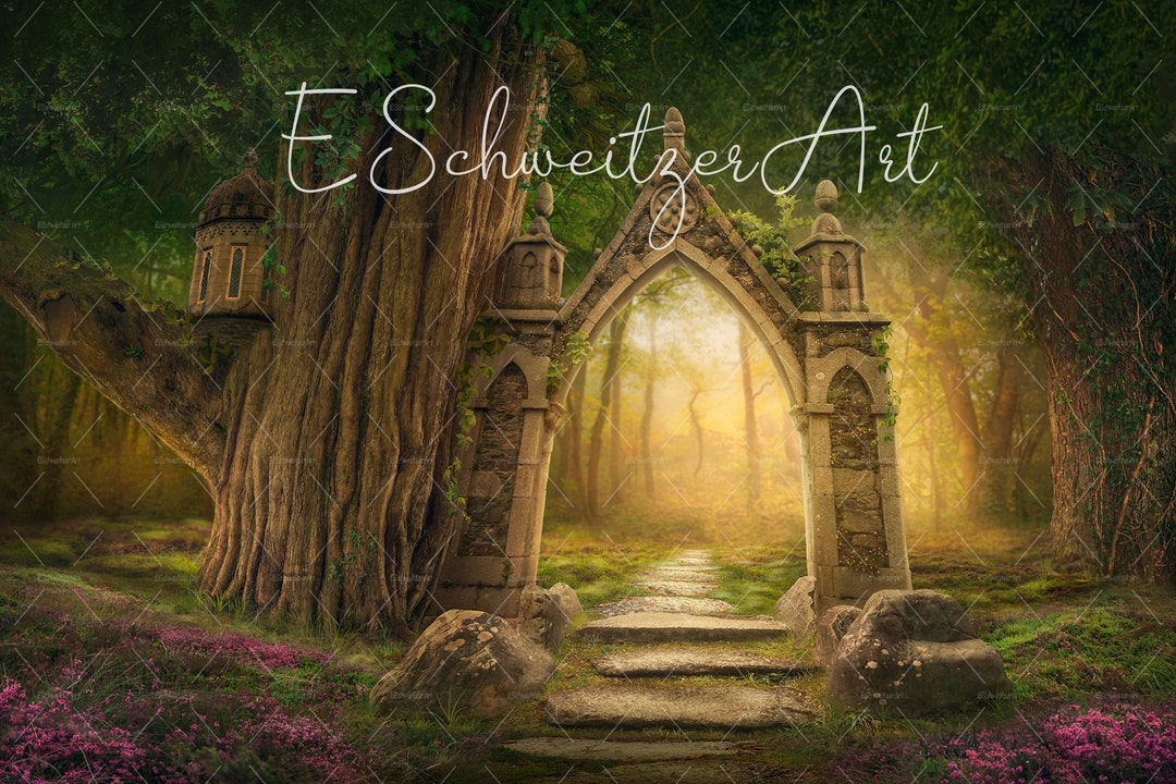 Entrance to Enchanted Forest Backdrop Background. Digital Download ...