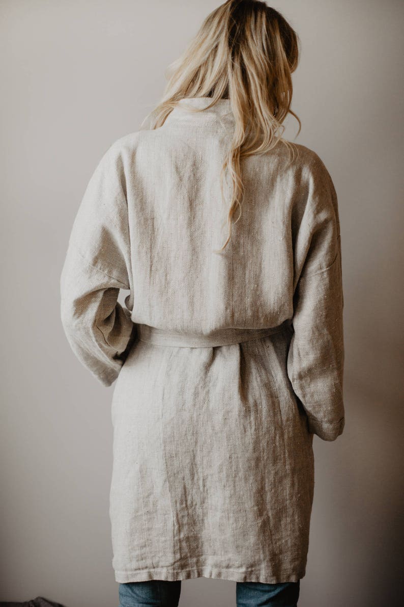 Linen Robe , Linen Leisure Wear , Linen Kimono Robe, Robe Coverup ...