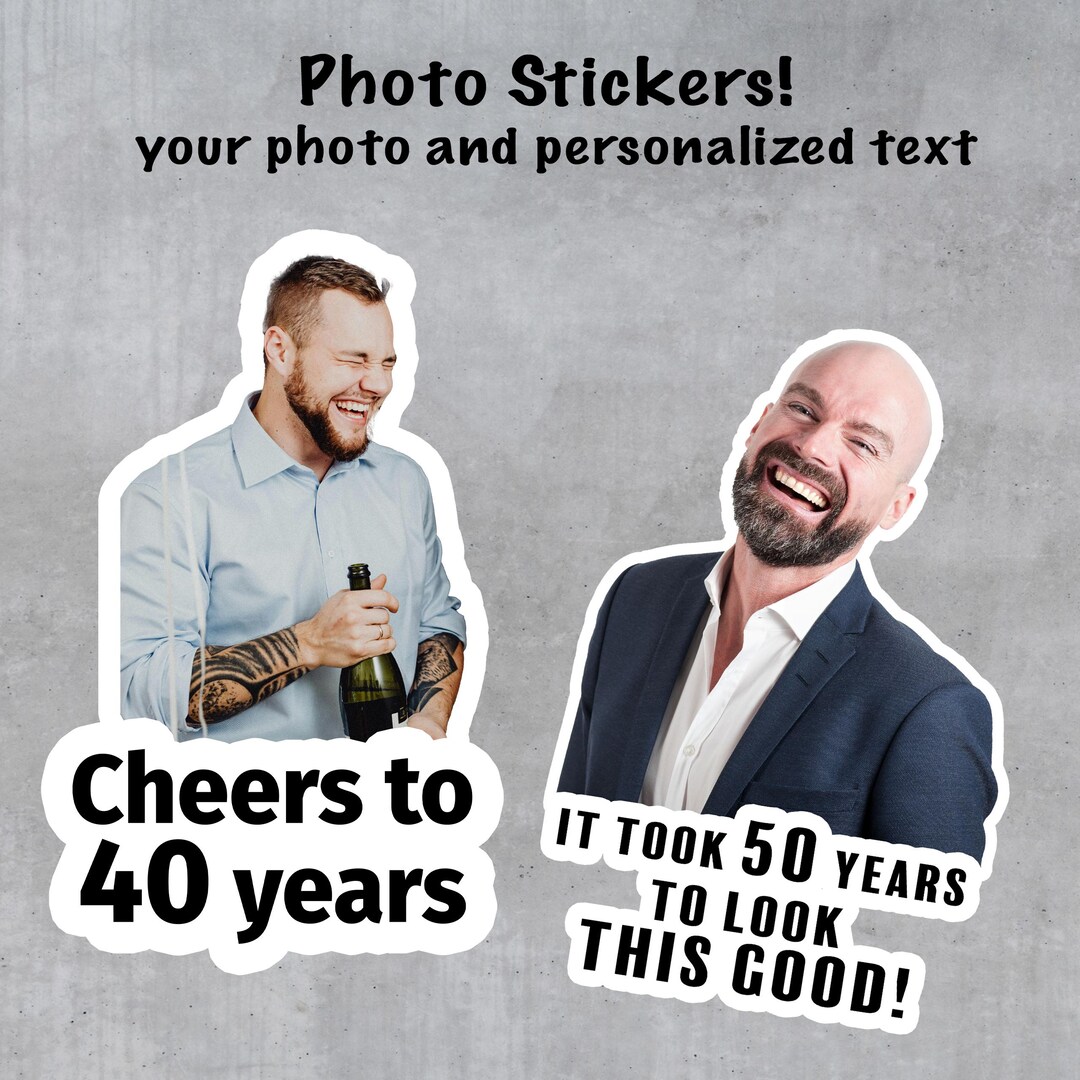 Custom Face Sticker, Personalized Stickers, Face Sticker, Photo & Text ...