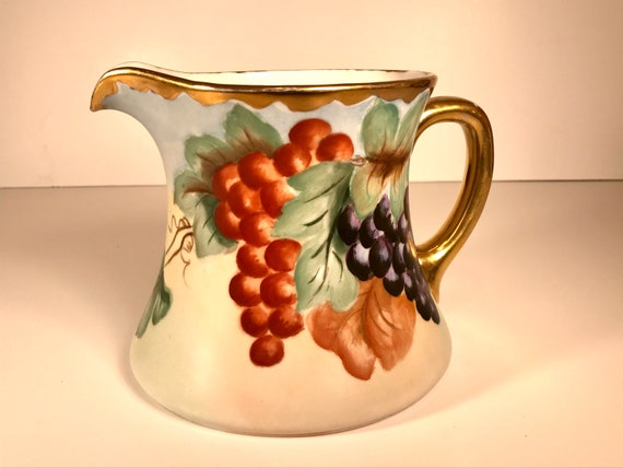 Sale Large W.G Limoges Grape Design Pitcher Hand painted | Etsy