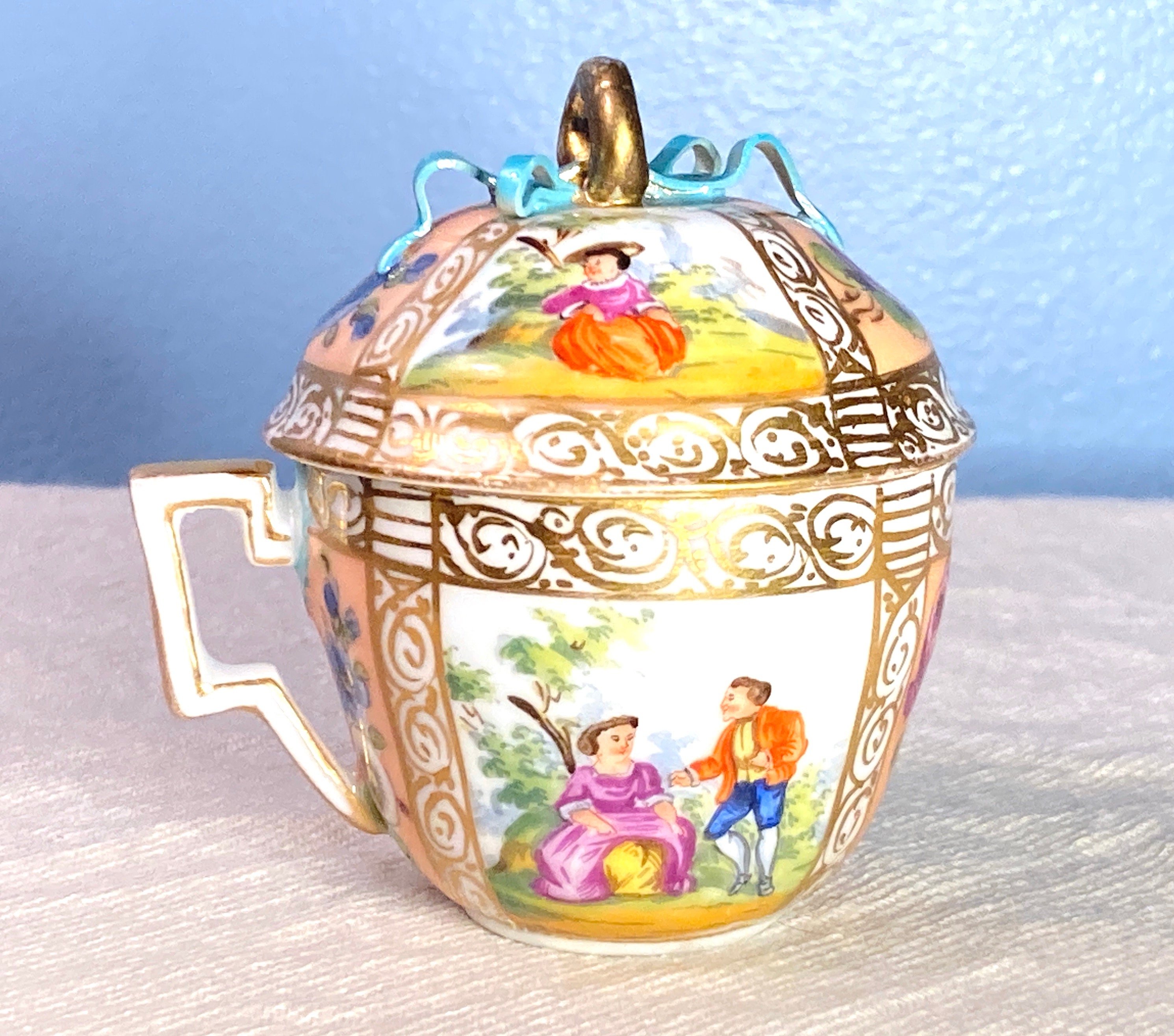Rare! Meissen Augustus Rex "ar" Mark Porcelain Custard Cup, for Helena ...