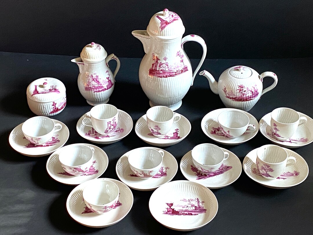 18th Century German Gotha Thuringia Hard-paste Porcelain Puce Country ...