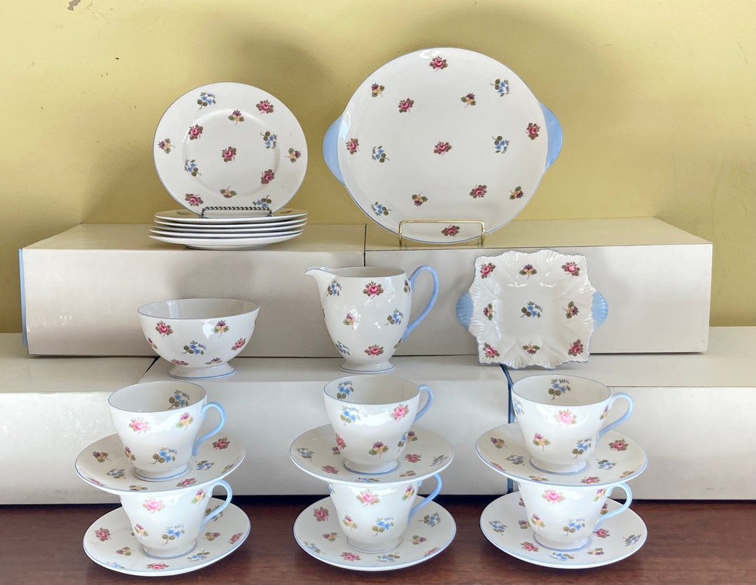 England Shelley Porcelain "rose Pansy, Forget-me -not" Tea Service ...