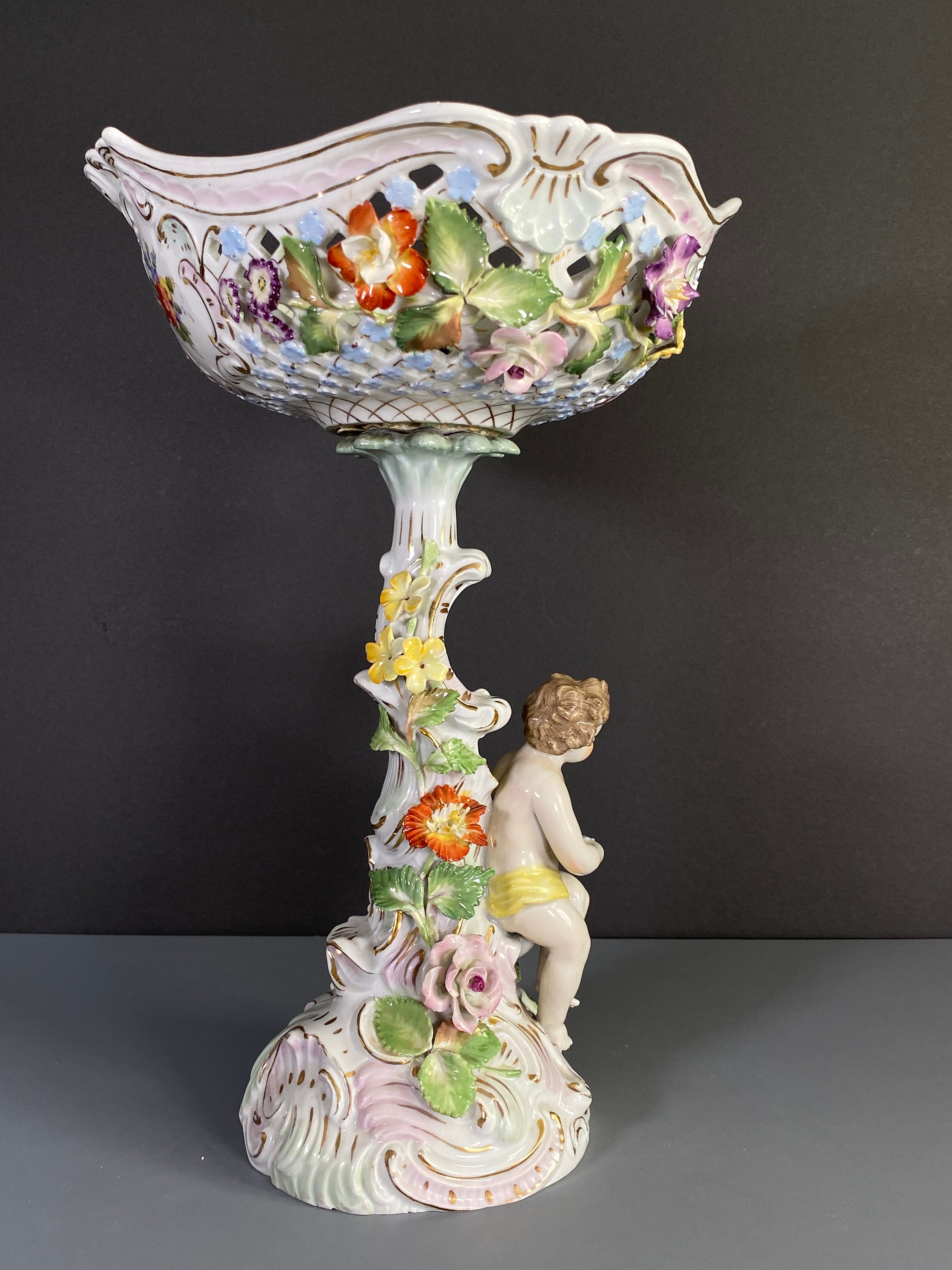 Carl Thieme Potschappel Dresden Porcelain Figural Centerpiece With ...